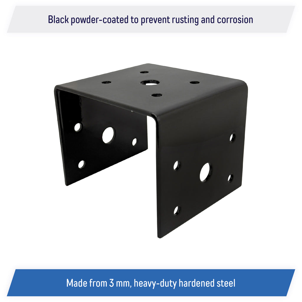 4x4 Deck Post Concrete Anchor Connector Bracket, Fence Post Base, Blac ...