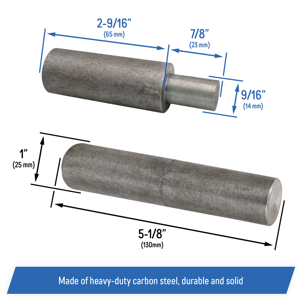 5-1/8" x 1" Weld On Barrel Hinges for Trailer Ramp Doors & Metal Gates ...