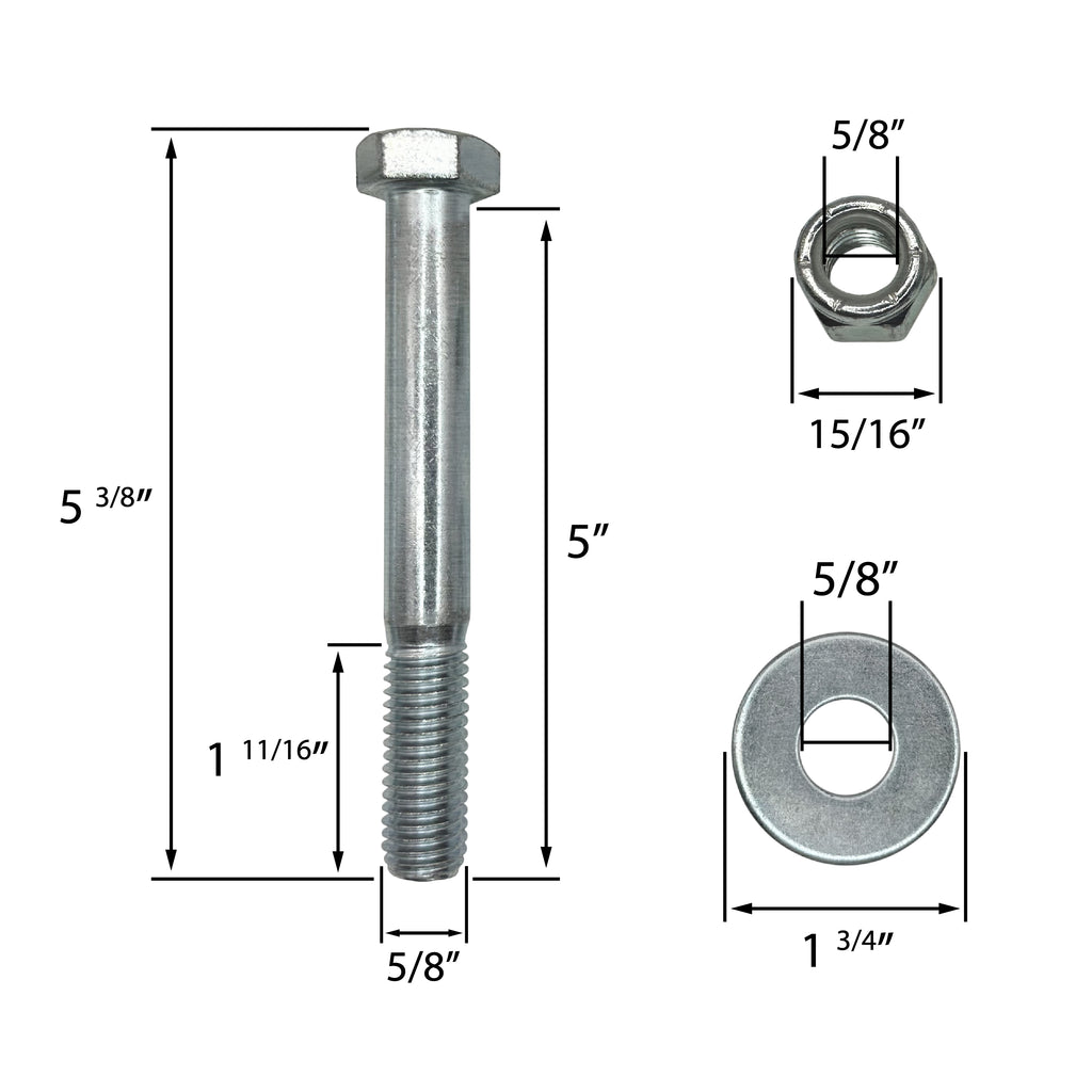 Adjustable Channel Mount Hardware Kit for Trailer Coupler - 4-3/4" Hex ...