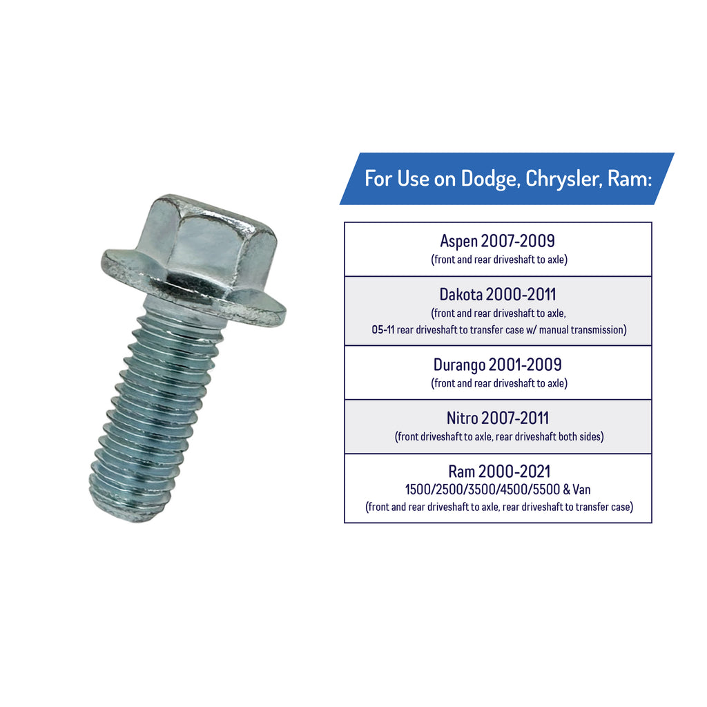 Driveshaft Bolts for Jeep Dodge Ram - Mopar 6506497AA, 5191037AD, Dorm ...