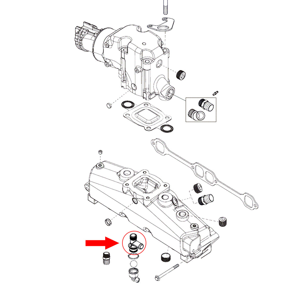 Exhaust Manifold Drain Plug Elbow For MerCruiser 22-862210A01, 18-4224 ...