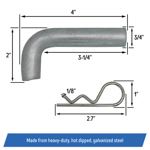 Floating Dock Hinge Connector Pin, 3-1/4" x 3/4" - Heavy-Duty ...