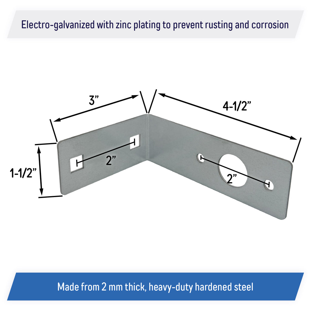 Galvanized Trailer Light Mounting L Shaped Bracket, 4.5 x 3 x 1.5 inch ...