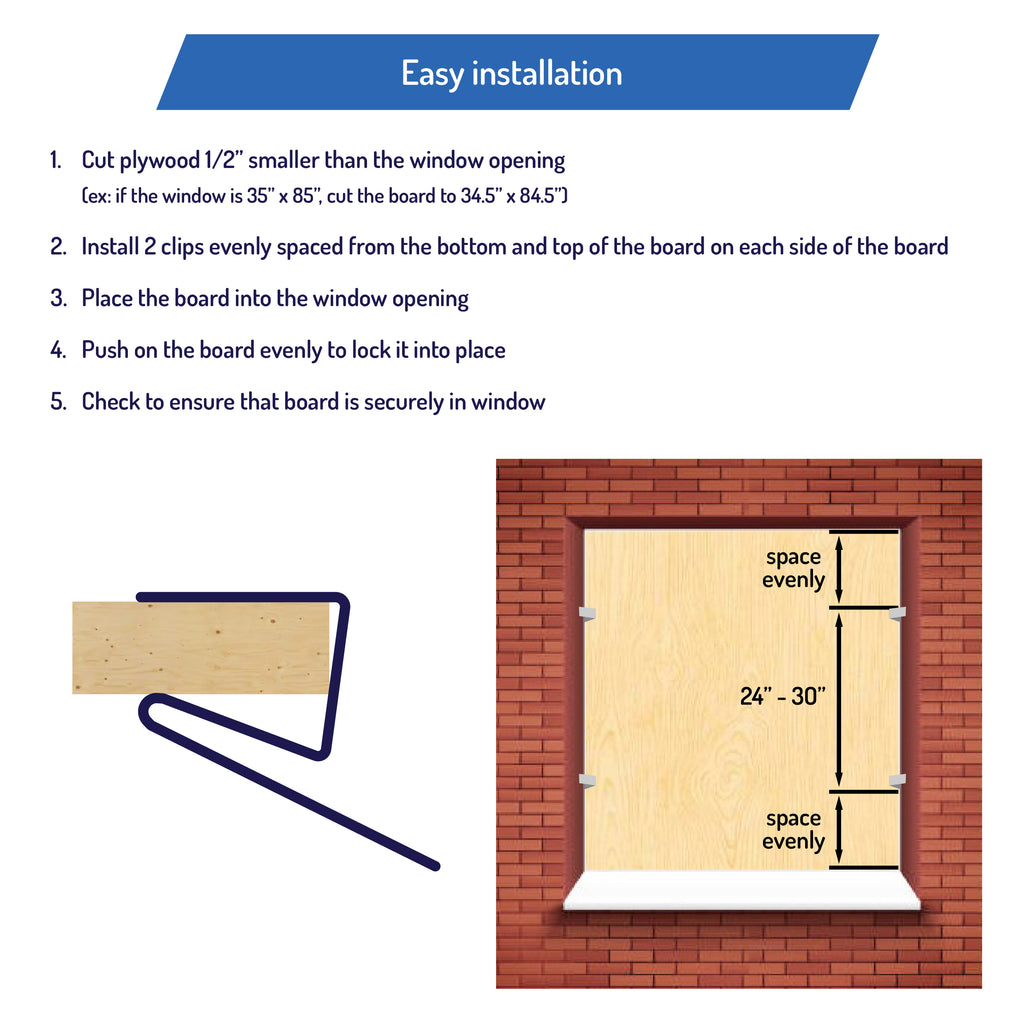 Hurricane Window Clips, Universal Fit 1/2", 5/8", 3/4" - Stainless ...