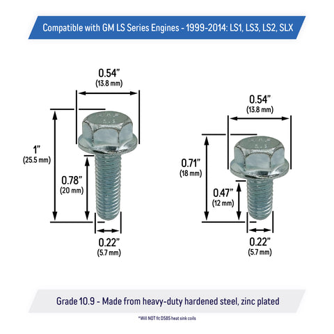 Ignition Coil & Bracket Bolt Kit for LS Engines, GM - LS1, LS2, LS3, L ...