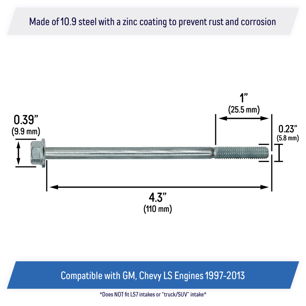 Kit de pernos de cabezal de escape de acero inoxidable SBC 1" 3/8-16 p ...