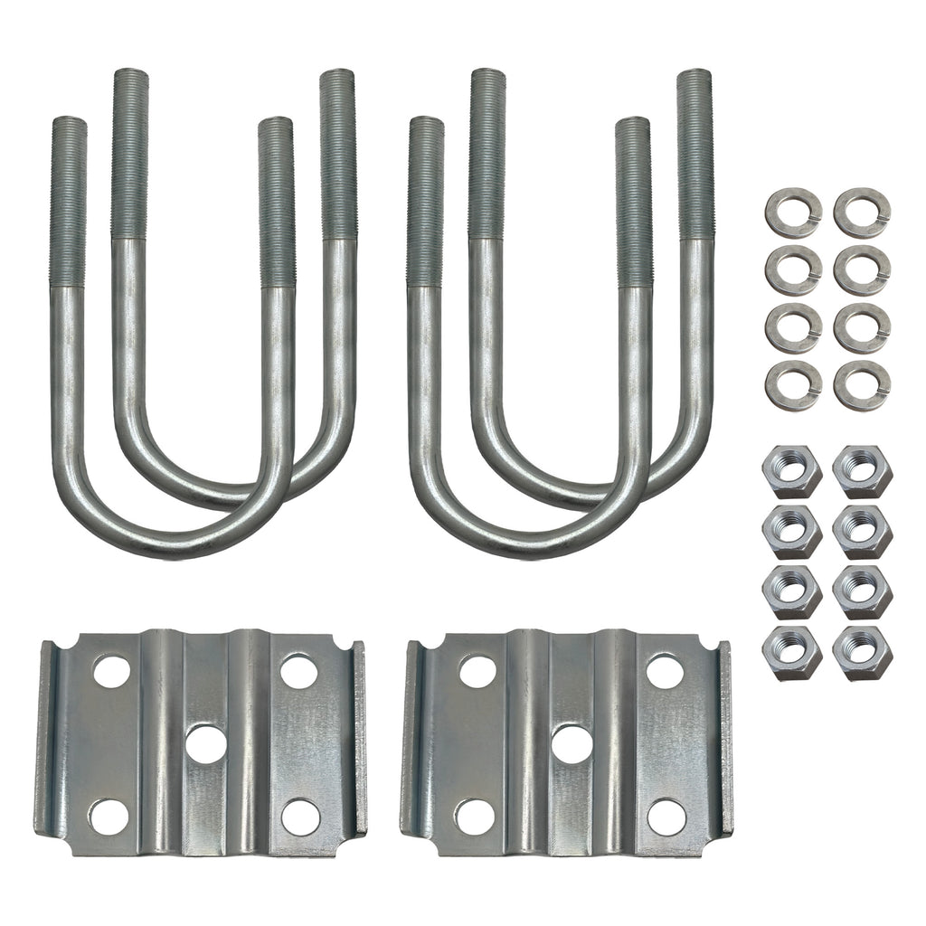 Round U Bolt & Plate Kit for Trailer Axle, Galvanized Zinc, 3"W x 7"L ...