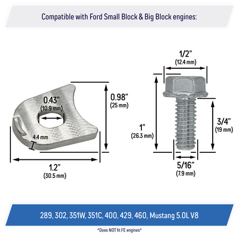 SBF BBF Distributor Hold Down Clamp for Ford Small Big Block - 289, 30 ...