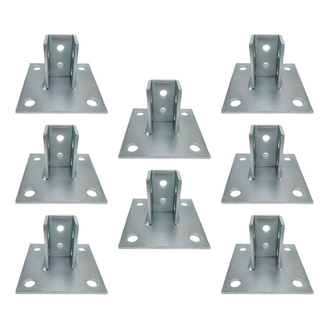 4 Hole Post Base Channel, 6" Square for All 1-5/8" Strut Channel, Side ...