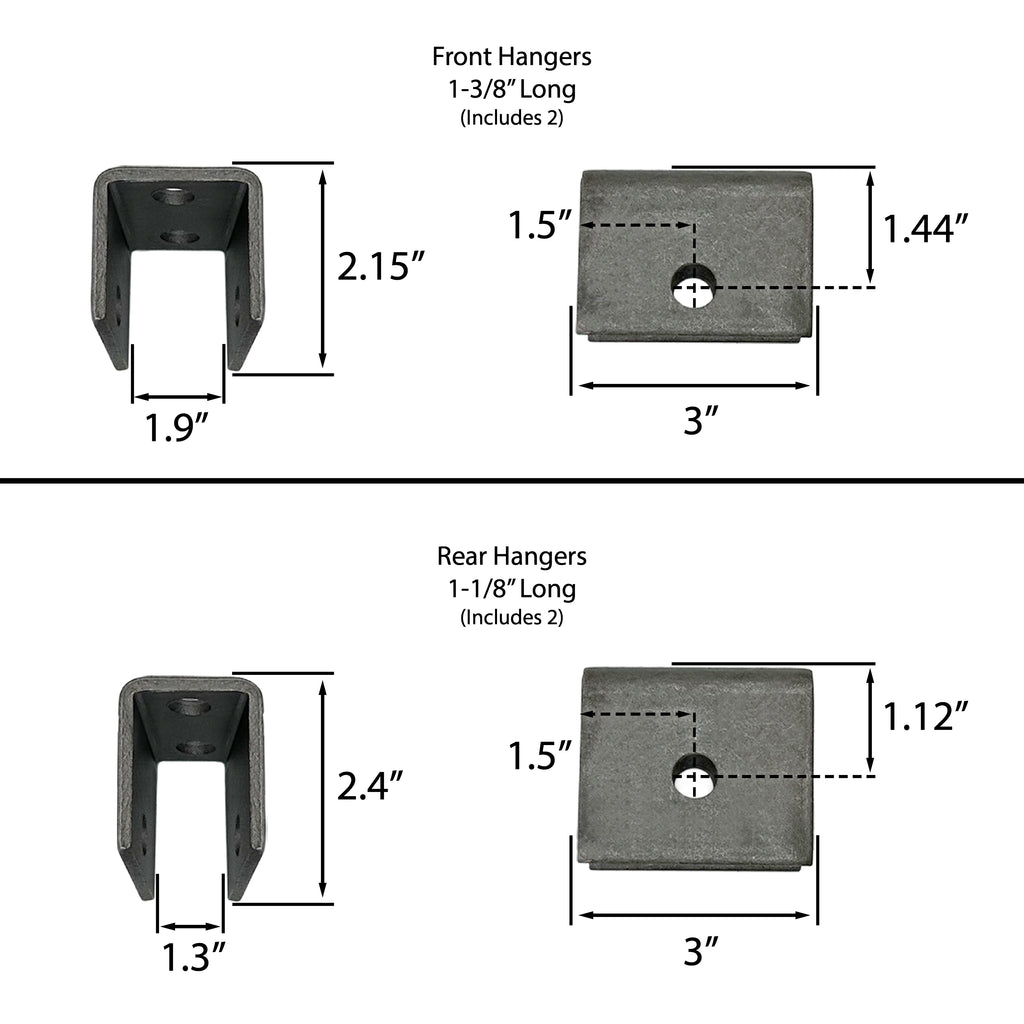 Single Axle Trailer Double Eye Leaf Spring Suspension Hanger Kit - 3,5 ...