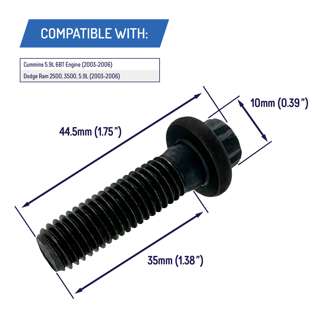 Starter Motor Mounting Bolts for Cummins Dodge, 3903834, 5.9L (03-06 ...