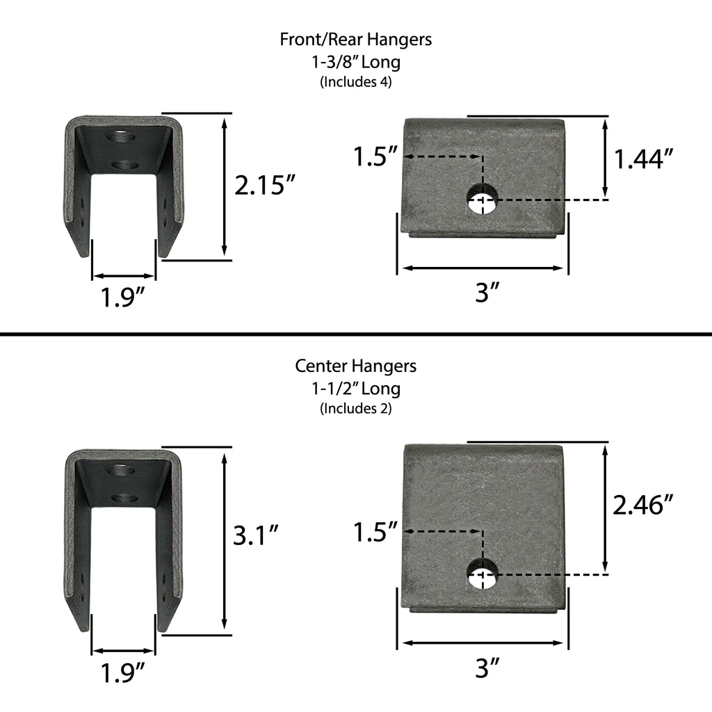 Tandem Axle Trailer Double Eye Leaf Spring Suspension Hanger Kit - 2,0 ...