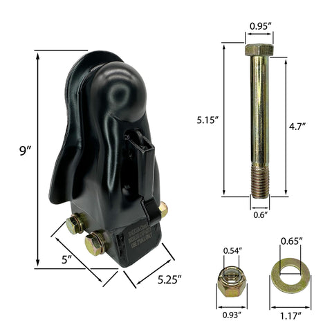 Trailer Coupler with 5-Position Adjustable Channel Bracket - 2" Ball ...