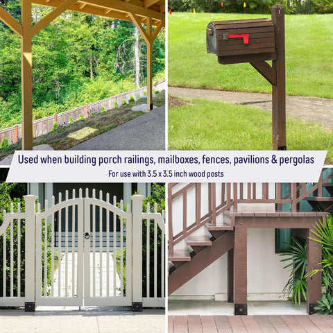 Metal Paint Eapele 4x4 Wood Fence Post Anchor Base - Steel Brackets ...