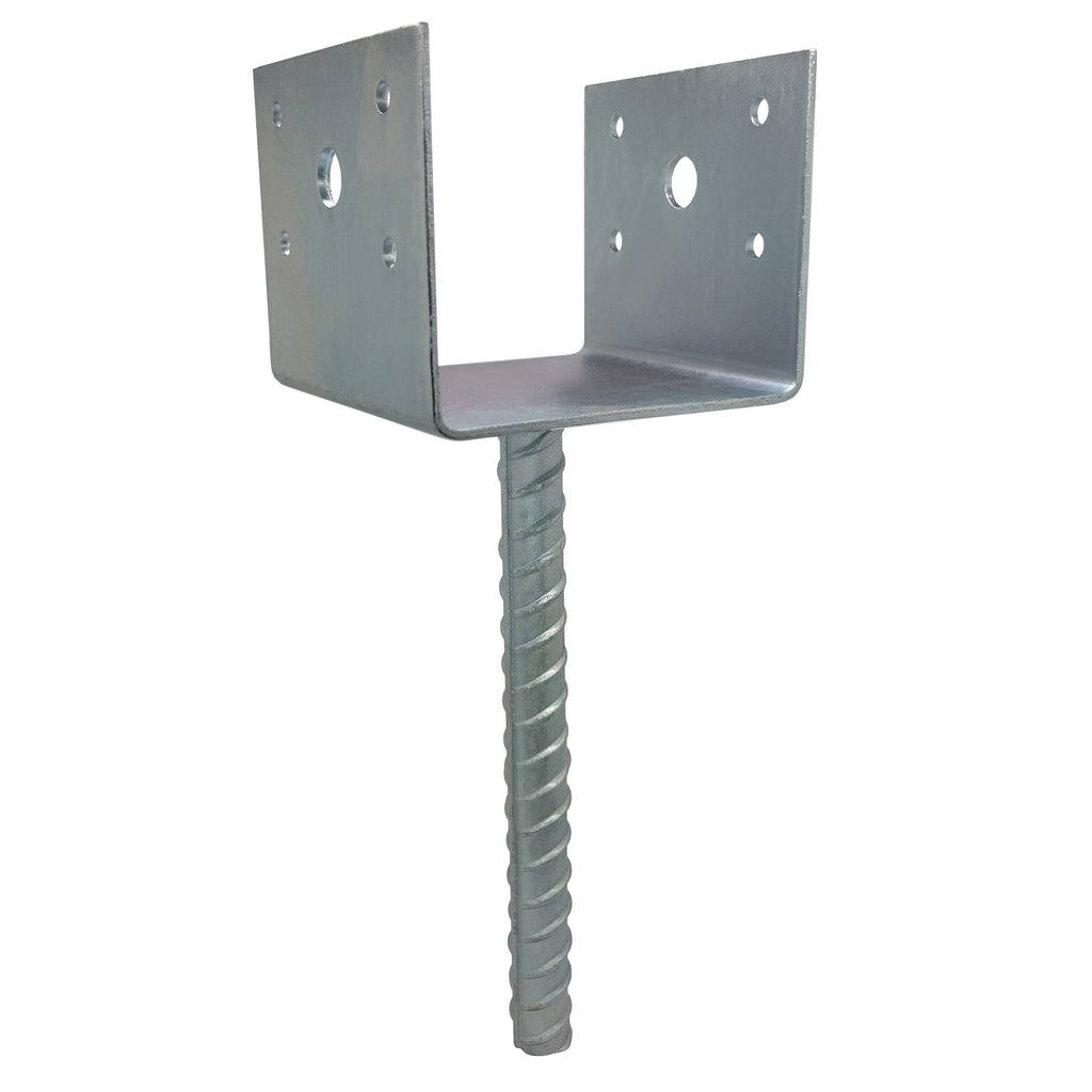 U Shaped 4x4 Deck Post Concrete Anchor Spike, Fence Base, Zinc Plated ...