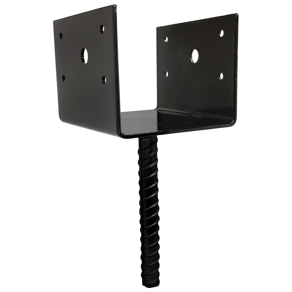 U Shaped 6x6 Deck Post Concrete Anchor Spike, Fence Base, Black Powder ...