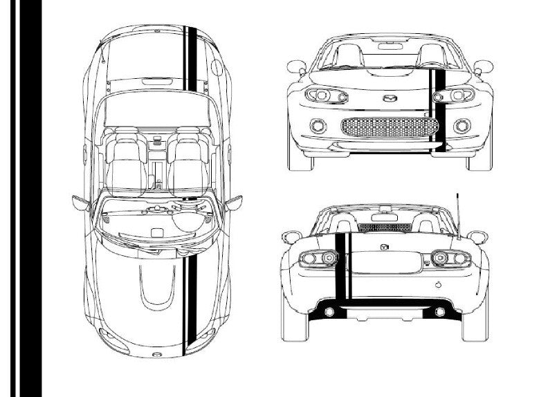 Mazda Miata 6" Offset Racing Stripe Kit – Automotive Authority