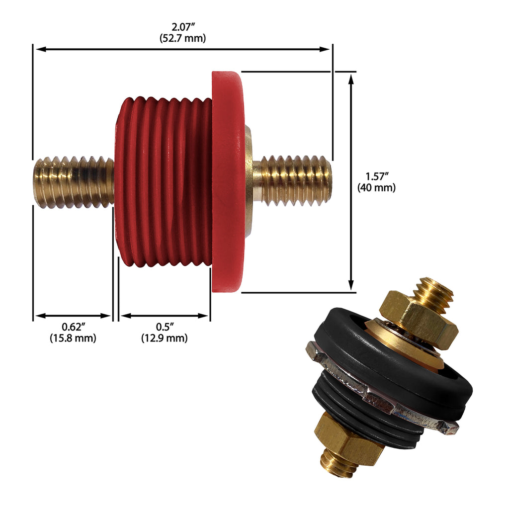 3/8" Thru-Panel Studs - Bulkhead Terminals Through Panel Battery Termi ...