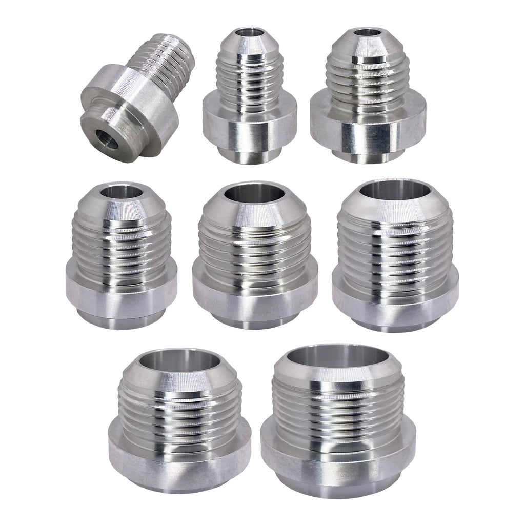 AN3-AN20 Weld On Bung Aluminum Male Flare Weldable Fuel Tank Fitting T ...