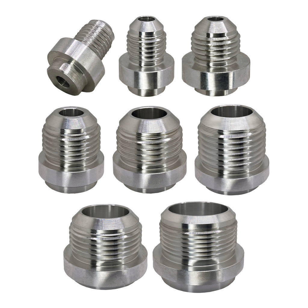 AN3-AN20 Weld On Bung Stainless Steel Male Flare Weldable Fuel Tank Fi ...