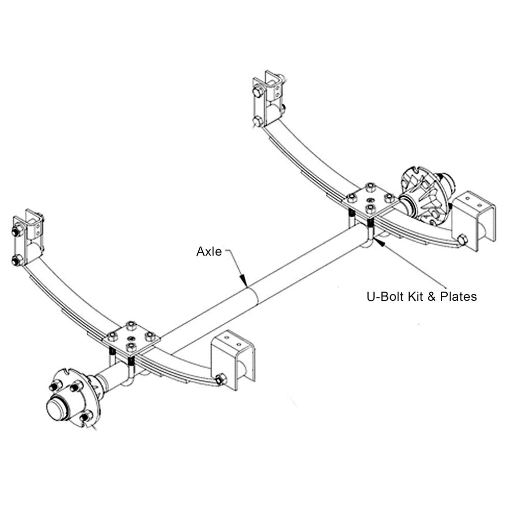 U Bolts & Plate Kit for Boat Trailer Axle Leaf Springs Galvanized Zinc ...